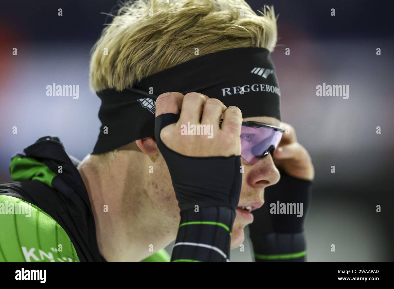 Heerenveen, Netherlands. 03rd Jan, 2024. Tim Prins during a training ...