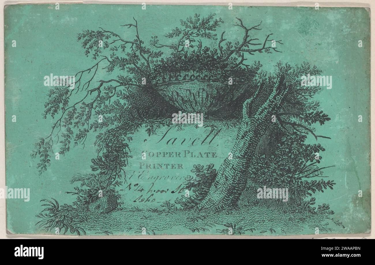 Trade Card for Savell, Copper Plate Printer 1926 by Anonymous, British ...