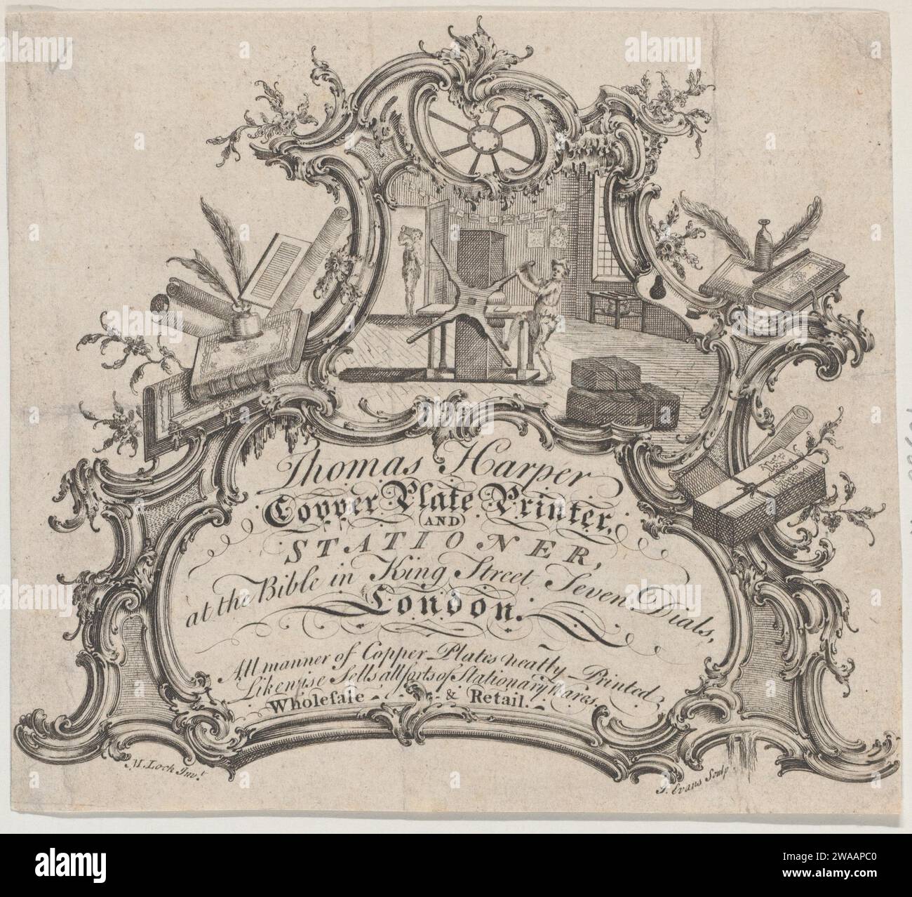 Trade Card for Thomas Harper, Copper Plate Printer and Stationer 1947 ...