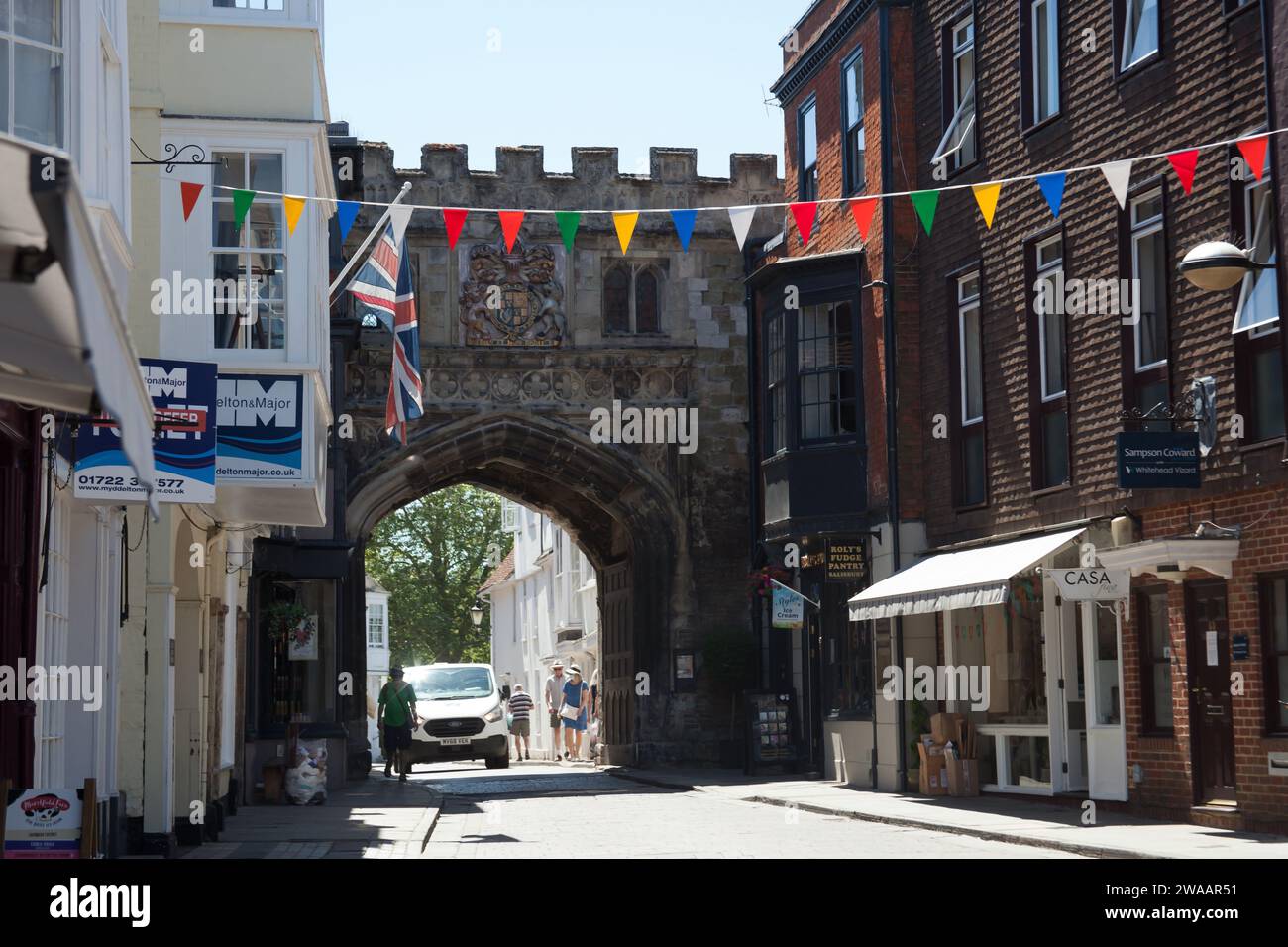 The 13th Century High Street Gate and surrounding buildings in ...