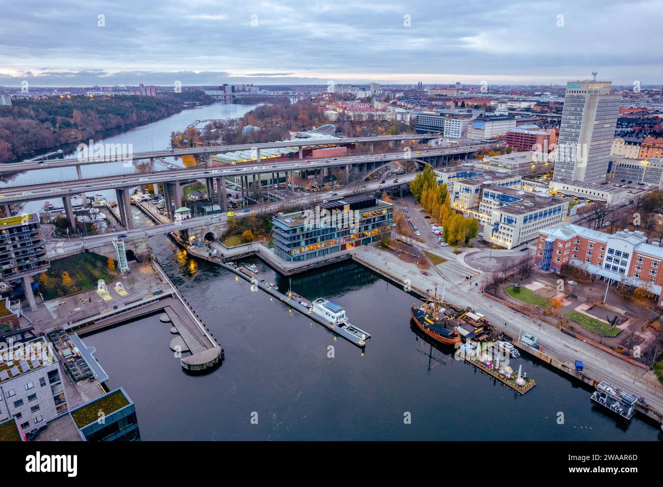 Stockholm in Autumn Aerial view of the city in Sweden Nordic Fall ...