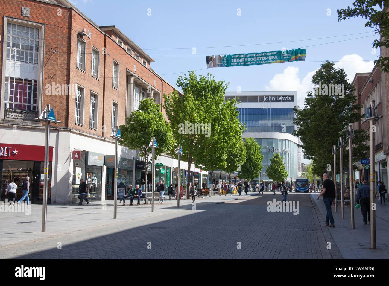 People on the High Street in Exeter, Devon in the UK Stock Photo - Alamy