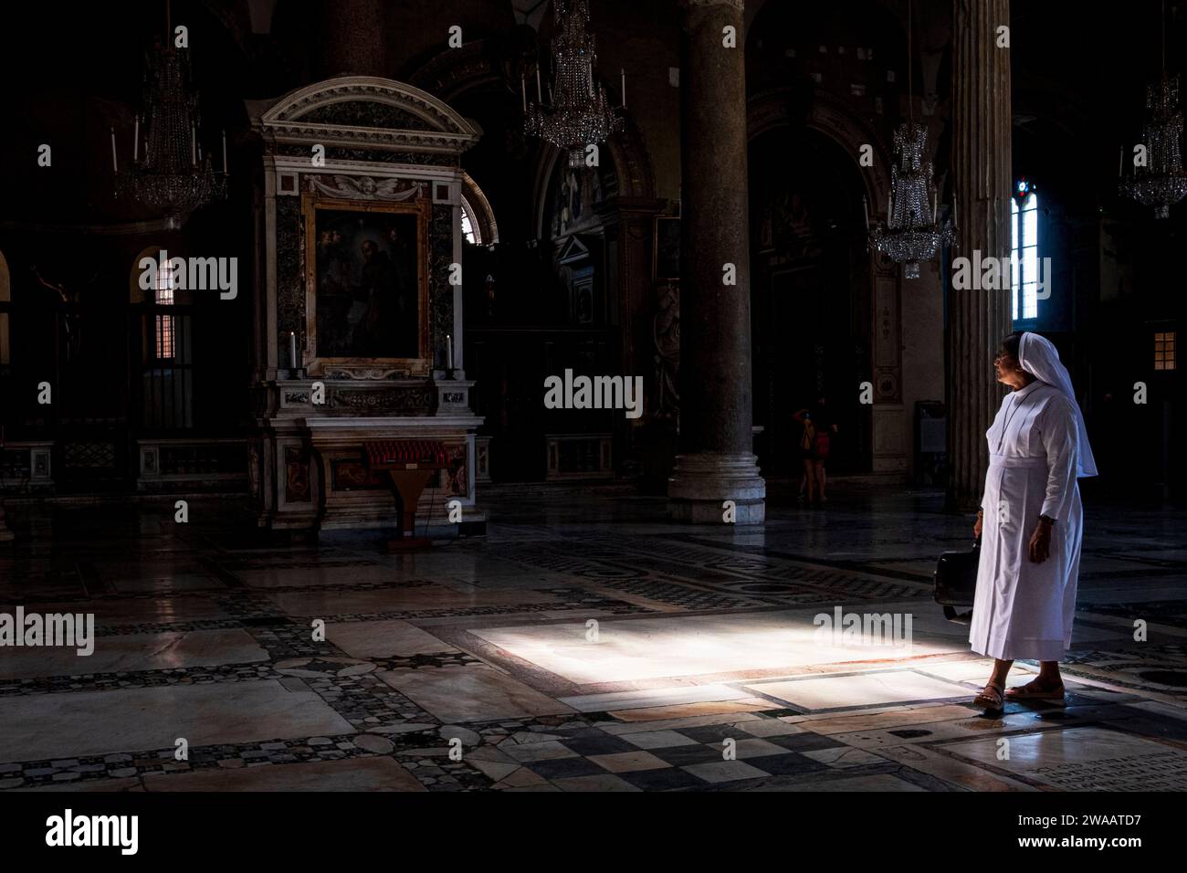 Rome, Italy - 10 August 2022 : Nun at Basilica di Santa Maria in ...
