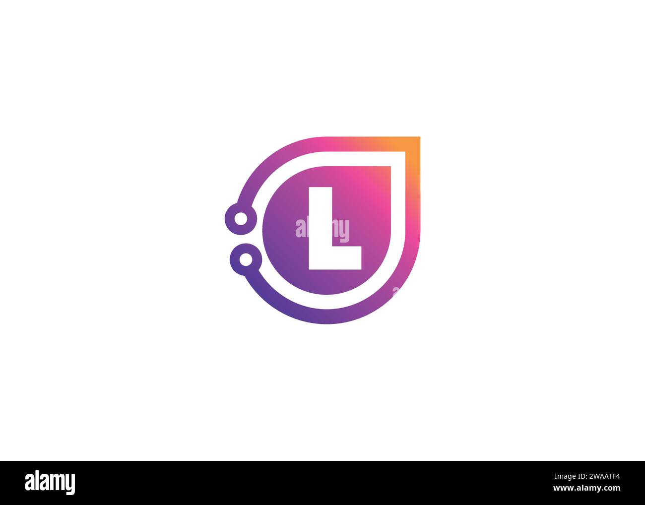 Letter L Technology vector monogram logo design template. Letter L ...