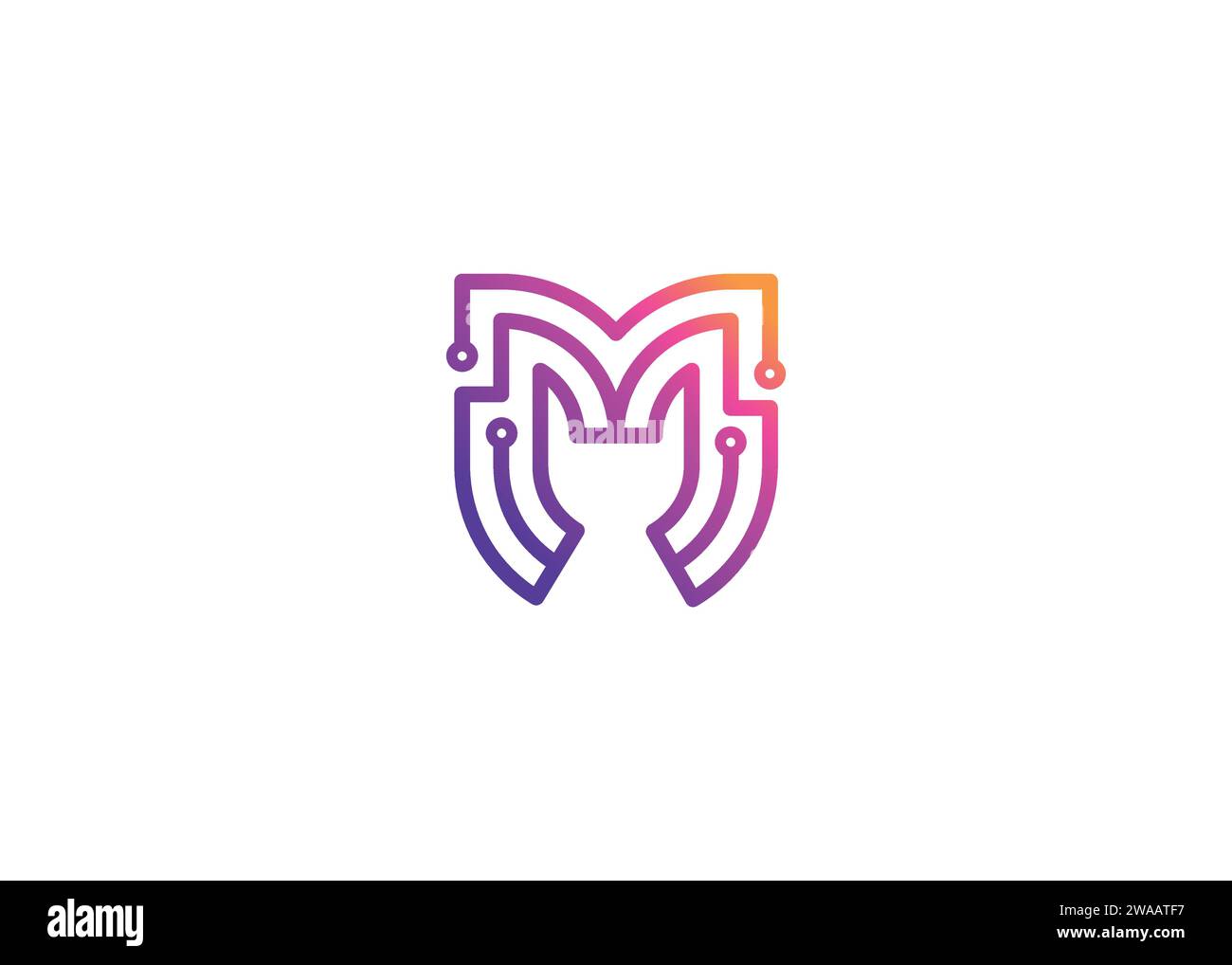 Letter m tech logo hi-res stock photography and images - Alamy