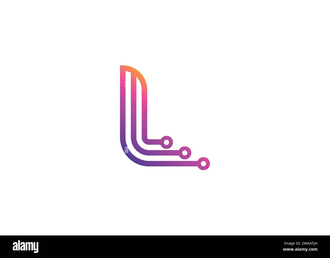 Letter L Technology vector monogram logo design template. Letter L ...