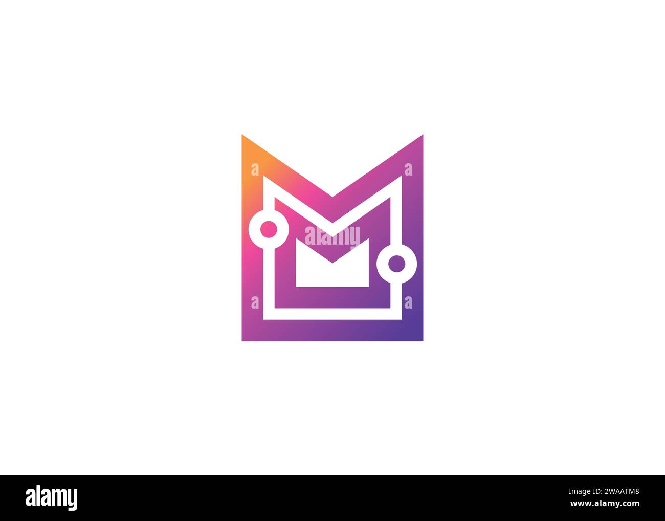 Letter M Technology vector monogram logo design template. Letter M ...