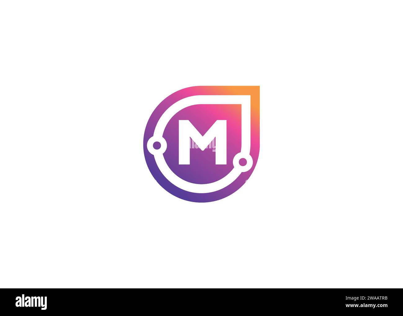 Letter M Technology vector monogram logo design template. Letter M ...