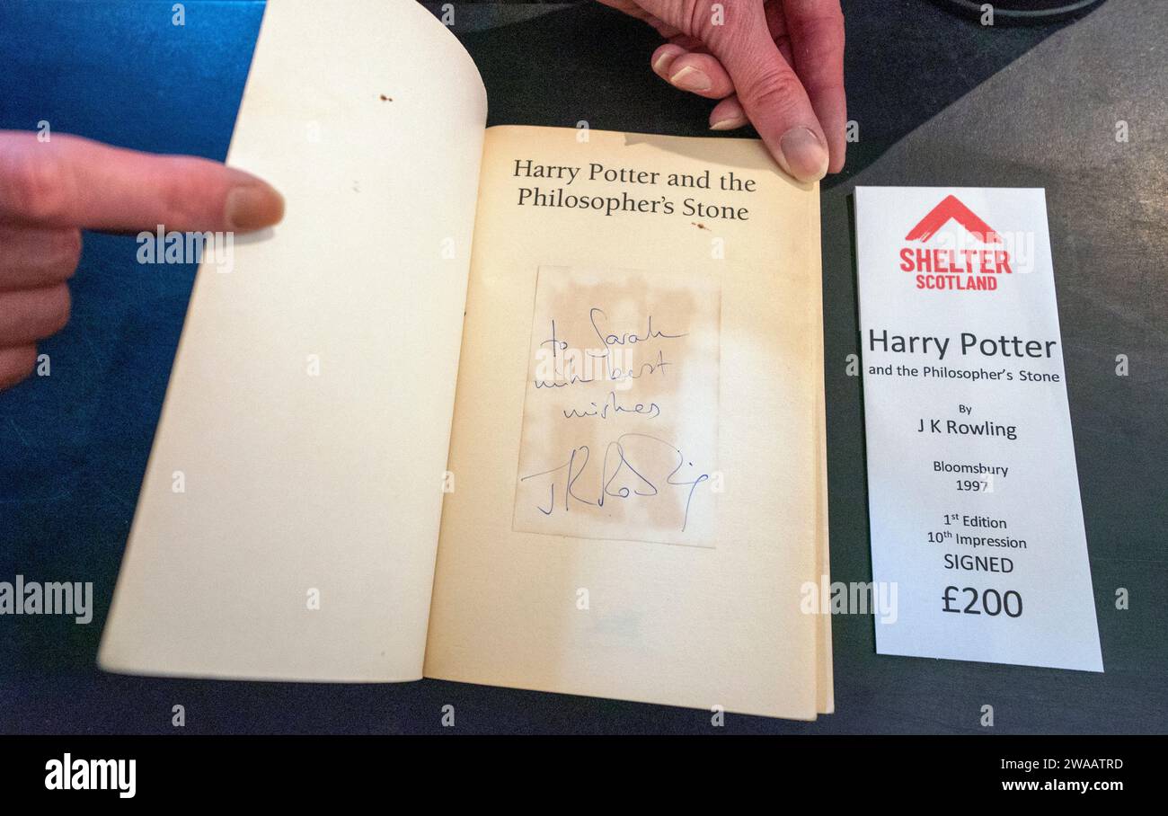 A rare signed first edition copy of a Harry Potter book for sale at the ...
