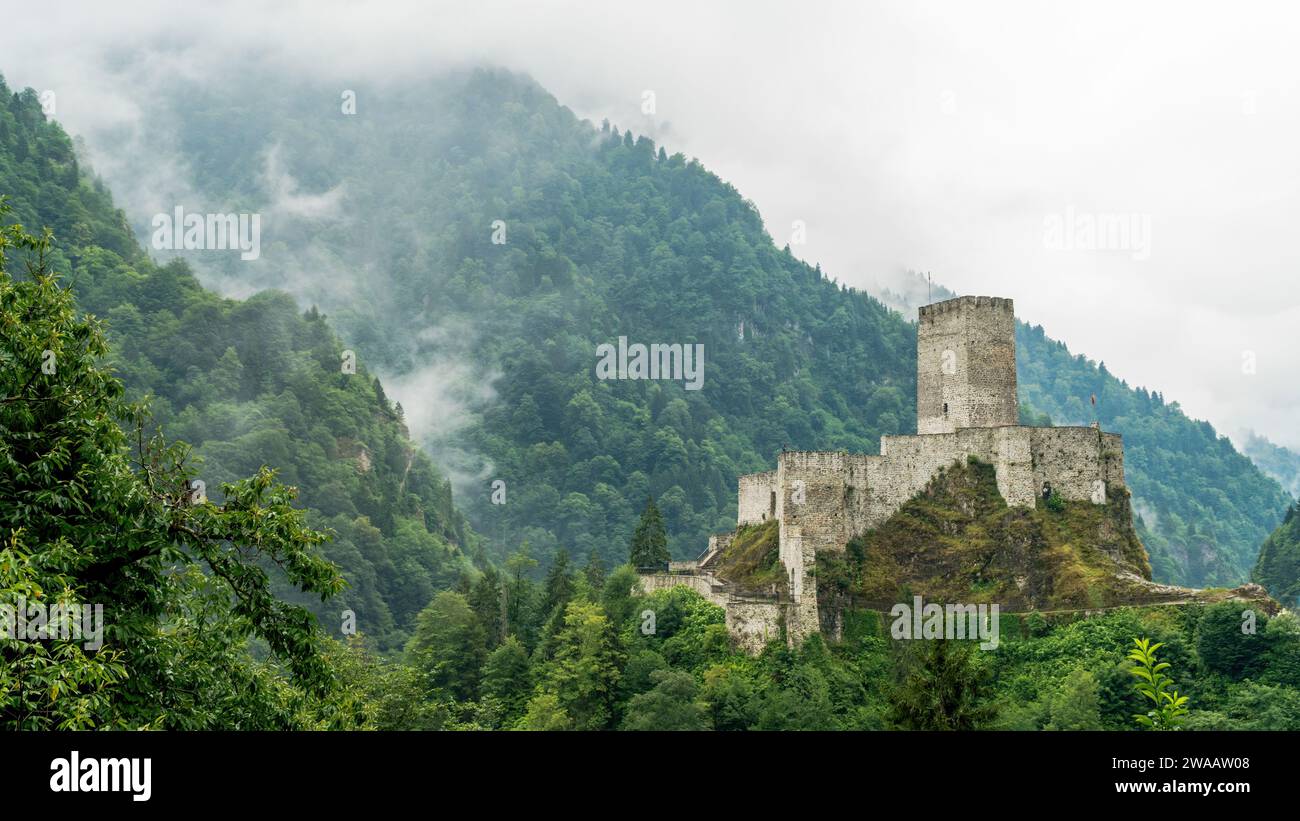 Zil castle, also known as Zilkale in Camlihemsin, Rize sits boldly on a ...