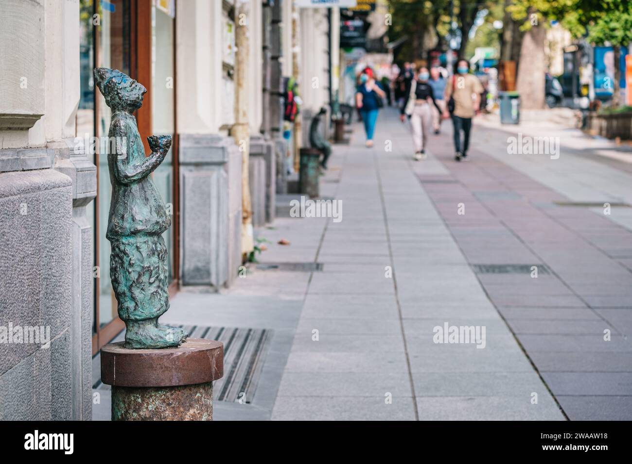 Statue on Shota Rustaveli avenue in Mtatsminda neighborhood in Tbilisi ...