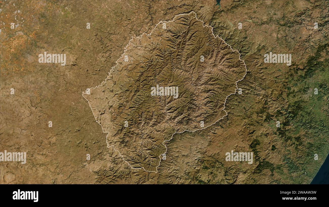 Lesotho outlined on a low resolution satellite map Stock Photo - Alamy