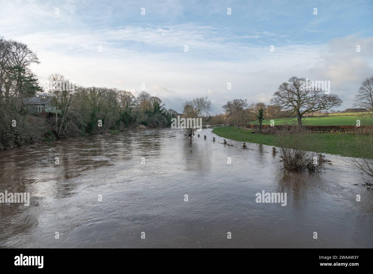 Teviot River flooding after storm Gerrit in December 2023, Scottish ...