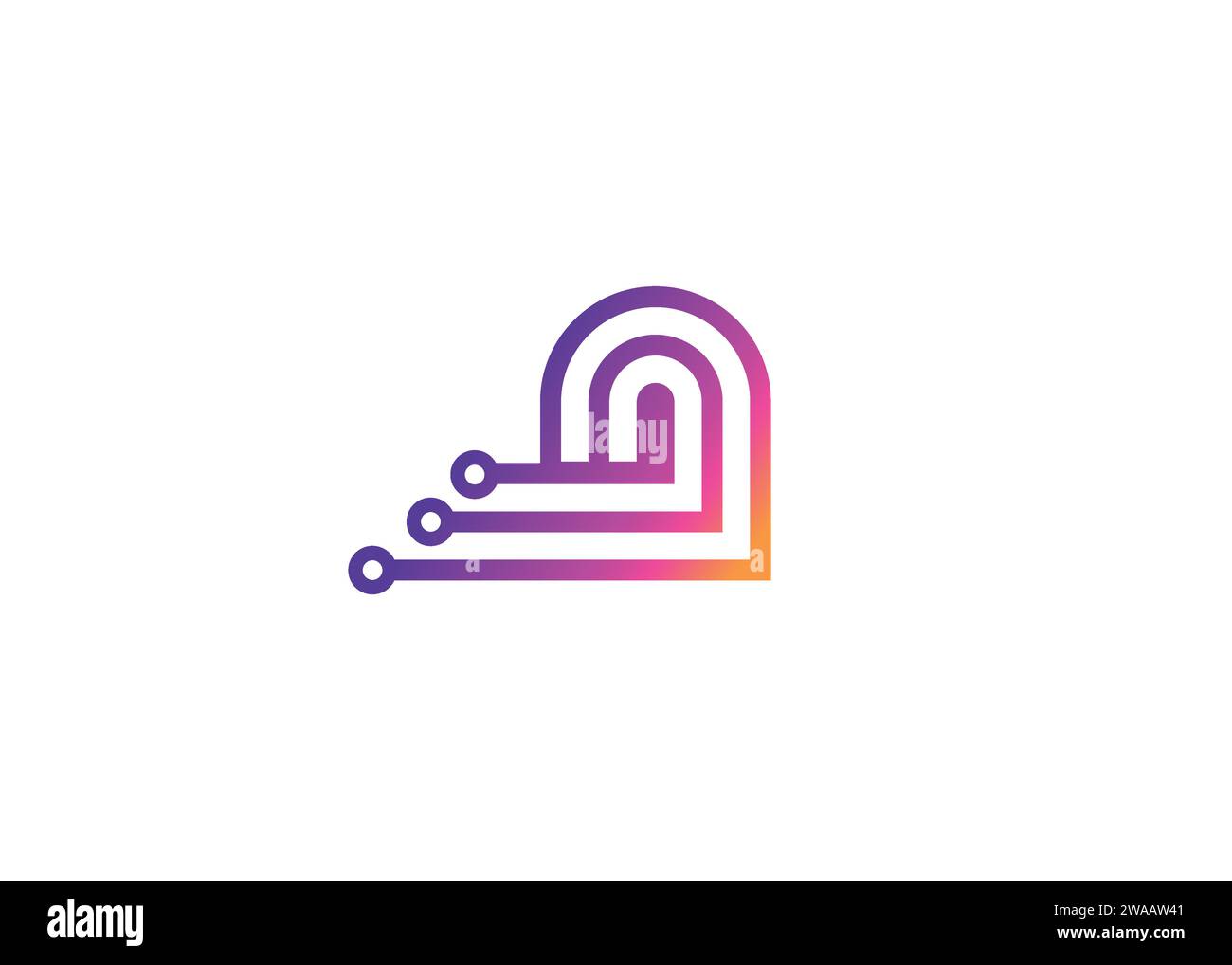 Letter N Technology vector monogram logo design template. Letter N ...