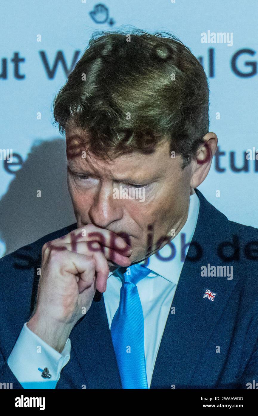 London, UK. 3rd Jan, 2024. Richard Tice speaks - 2024 will be the year ...