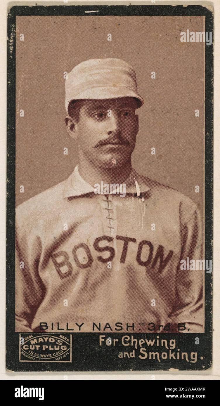 Billy Nash, 3rd Base, Boston, Mayo's Cut Plug Baseball series (N300 ...