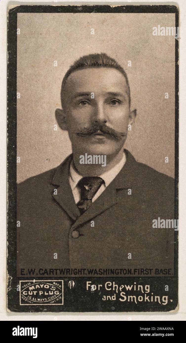 E.W. Cartwright, 1st Base, Washington, from Mayo's Cut Plug Baseball ...