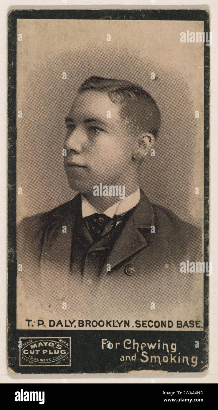 T.R. Daly, 2nd Base, Brooklyn, from Mayo's Cut Plug Baseball series ...
