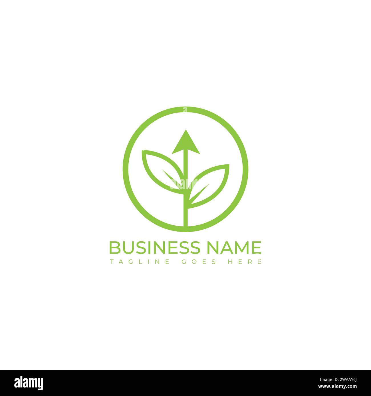Graphic finance with leaf logo vector image. Eco Green Leaf Investing ...