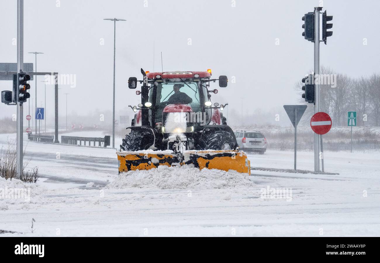 Heavy snowfall in Aalborg, northern Jutland, Denmark, Wednesday January ...