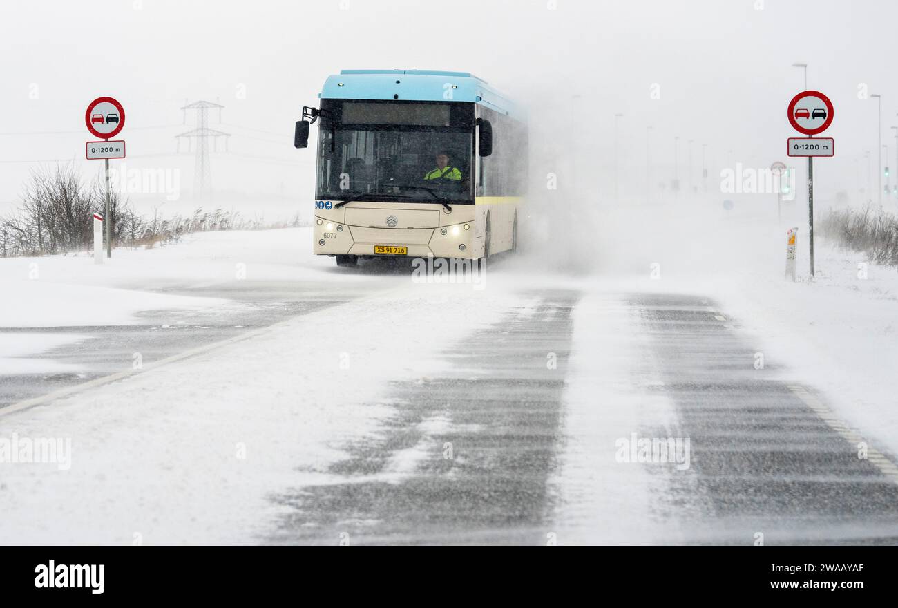 Heavy snowfall in Aalborg, northern Jutland, Denmark, Wednesday January ...