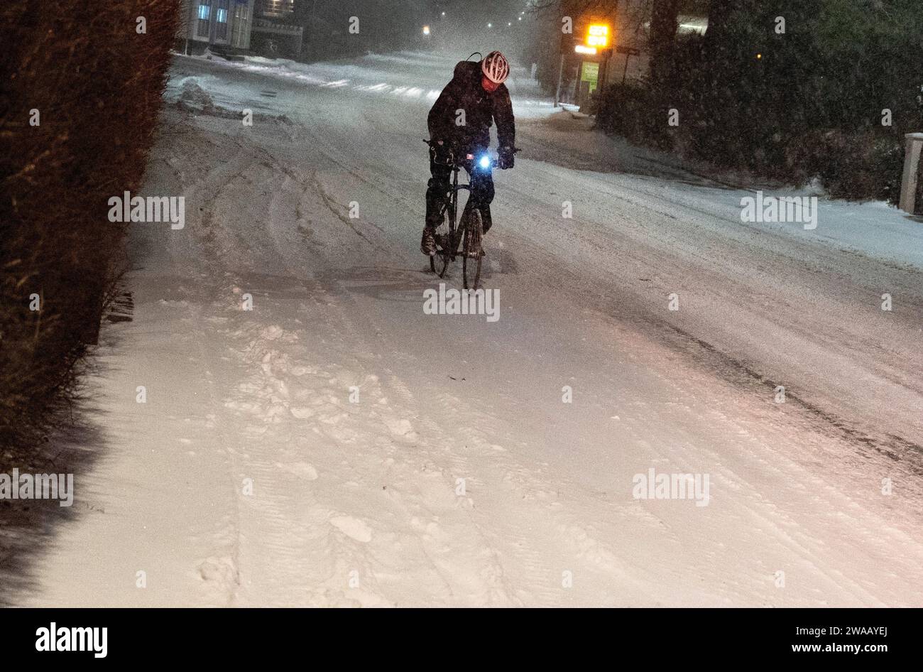 Heavy snowfall in Aalborg, northern Jutland, Denmark, Wednesday January ...