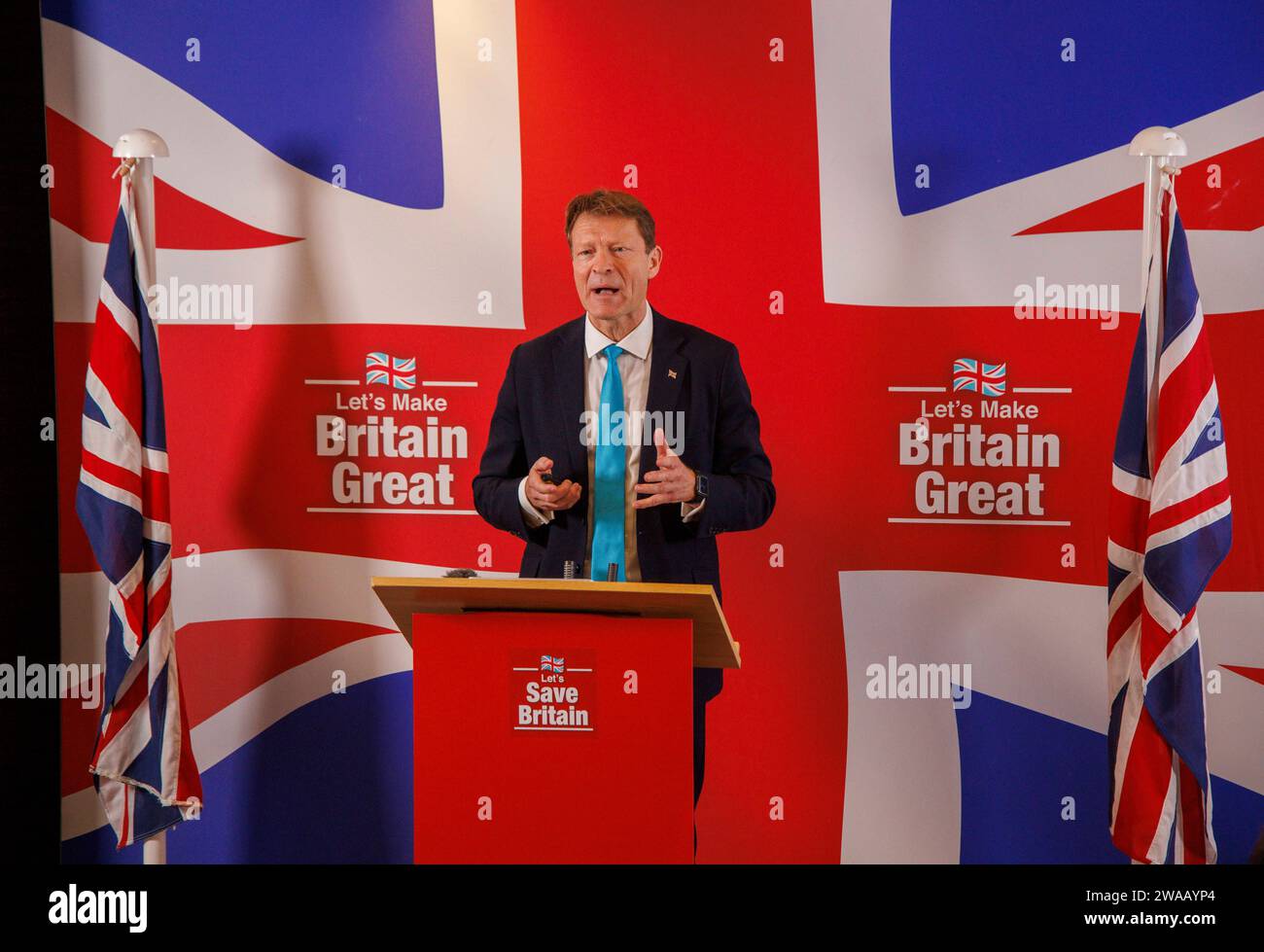London, UK. 3rd Jan, 2024. Leader of the Reform Party, Richard Tice ...