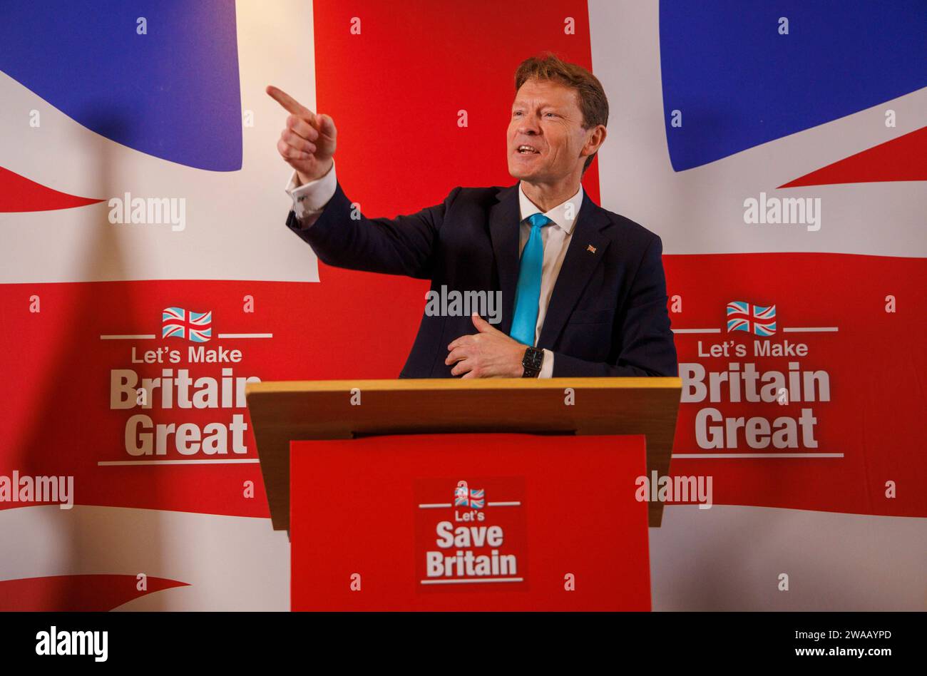 London, UK. 3rd Jan, 2024. Leader of the Reform Party, Richard Tice ...