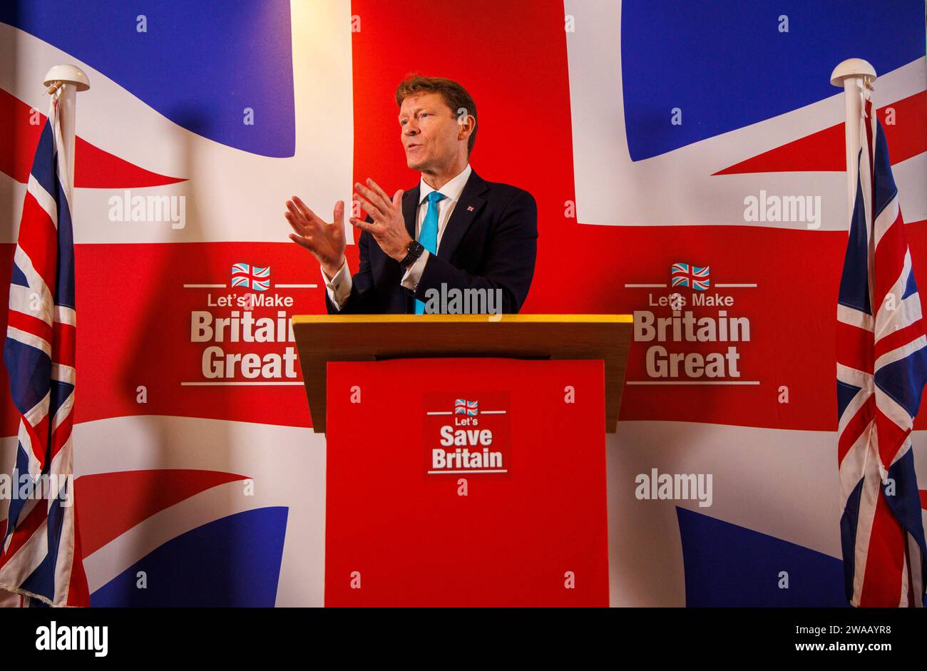 London, UK. 3rd Jan, 2024. Leader of the Reform Party, Richard Tice ...