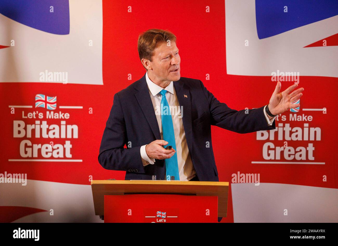 London, UK. 3rd Jan, 2024. Leader of the Reform Party, Richard Tice ...