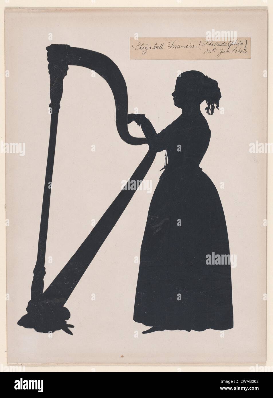 Elizabeth Francis, standing to the left with a harp 1950 by Auguste ...