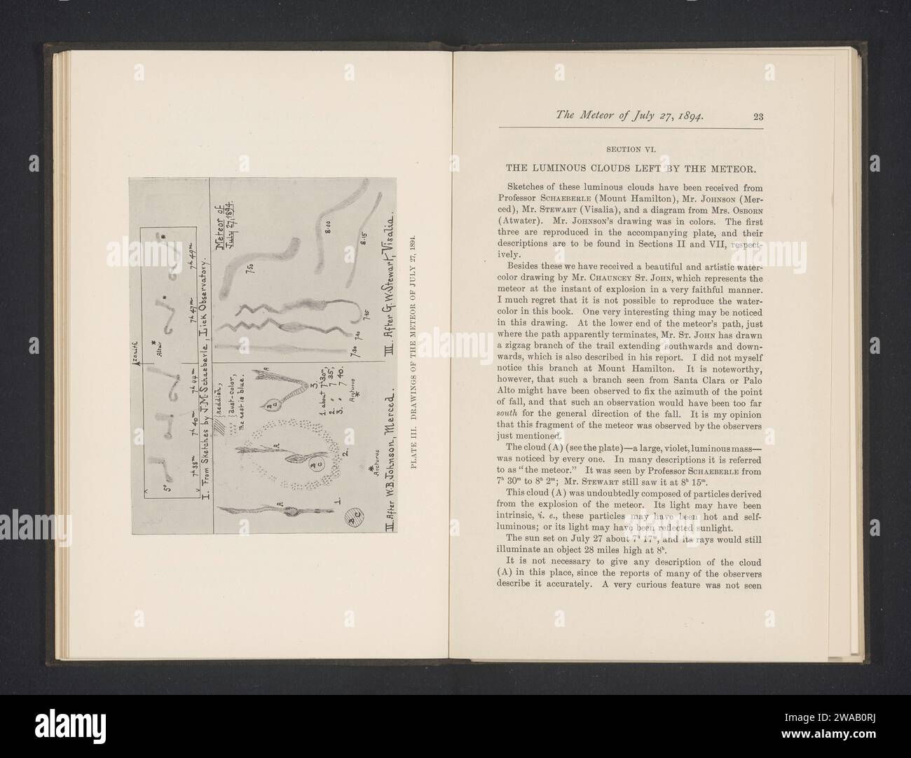 Reproduction of three drawings of falling meteorites by John Martin ...