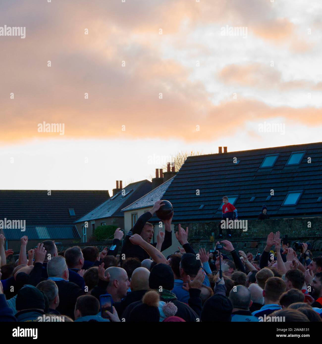 Uppies win Kirkwall Ba game, New Year 2024 Stock Photo - Alamy