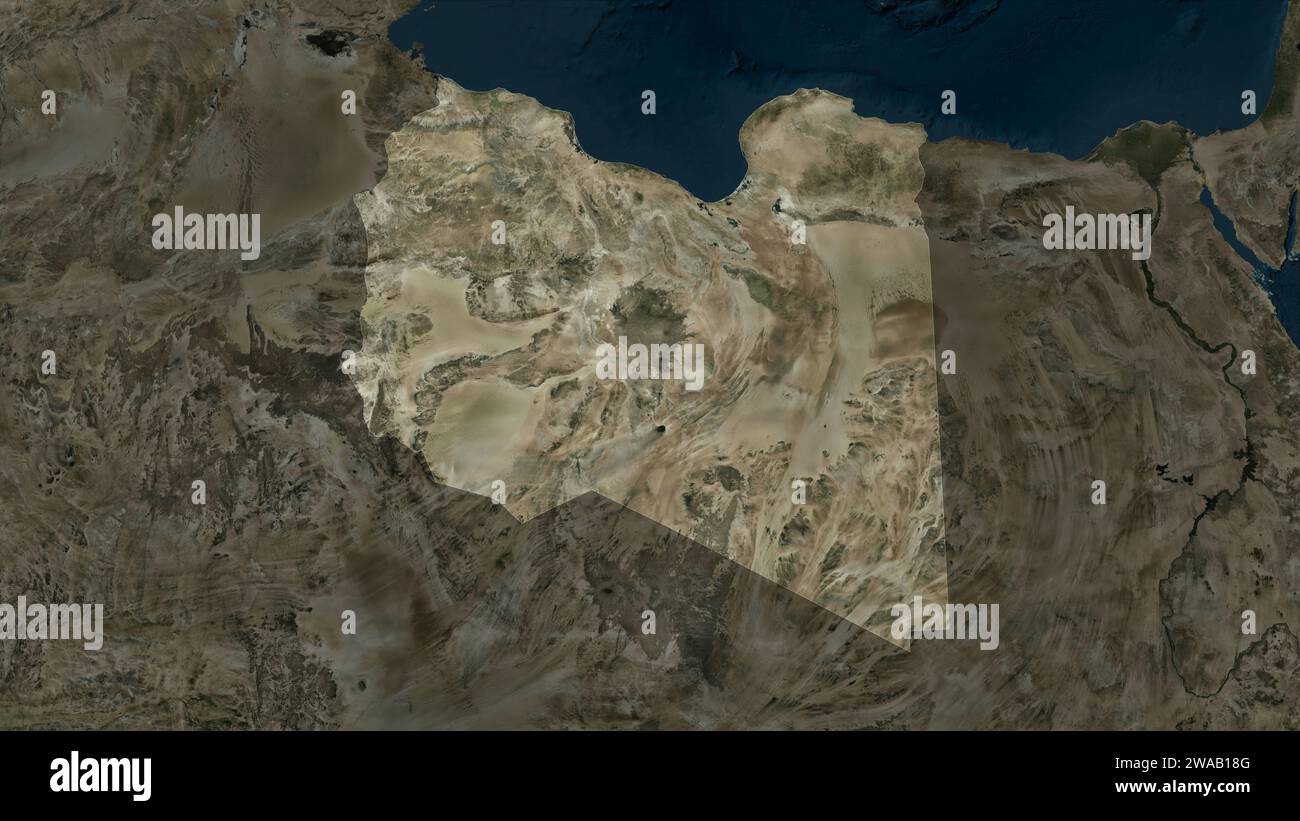 Libya highlighted on a high resolution satellite map Stock Photo - Alamy