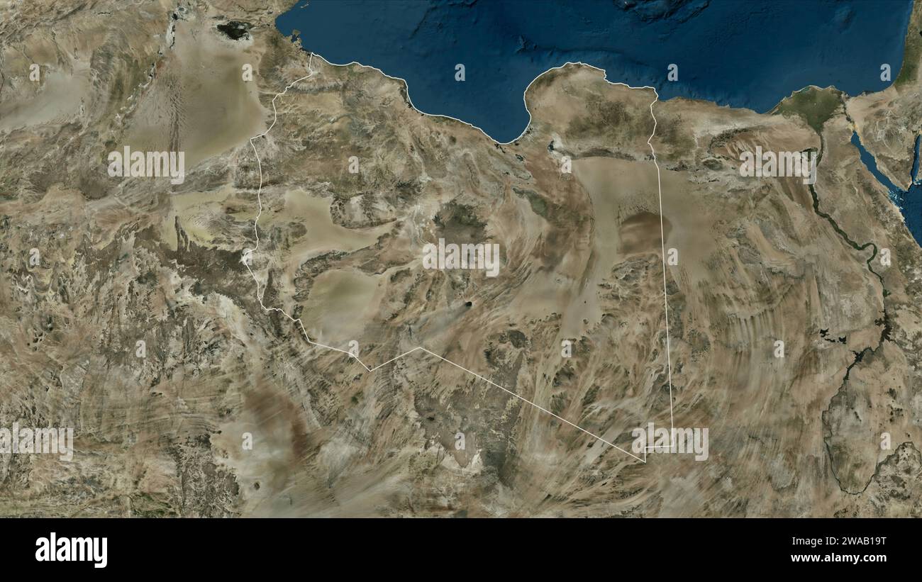 Libya outlined on a high resolution satellite map Stock Photo - Alamy