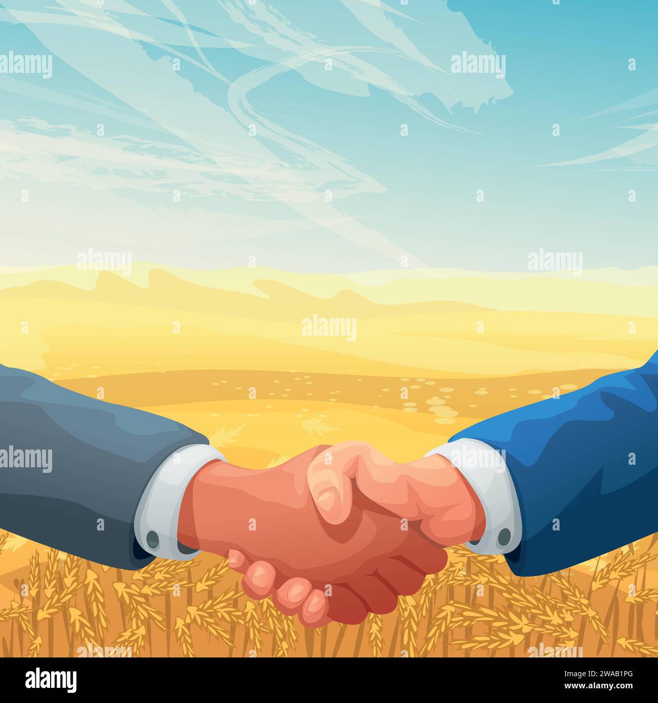 Golden handshake Stock Vector Images - Alamy