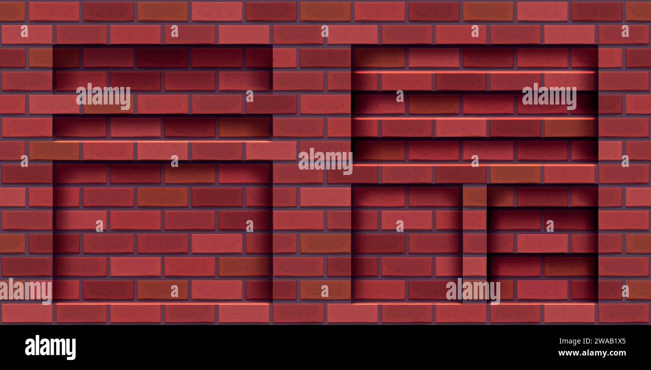 red color brick wall dip shadow set Stock Vector Image & Art - Alamy