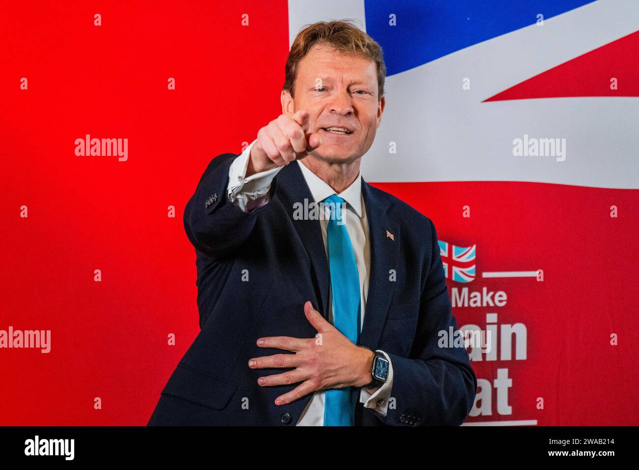 London, UK. 3rd Jan, 2024. Richard Tice speaks - 2024 will be the year ...