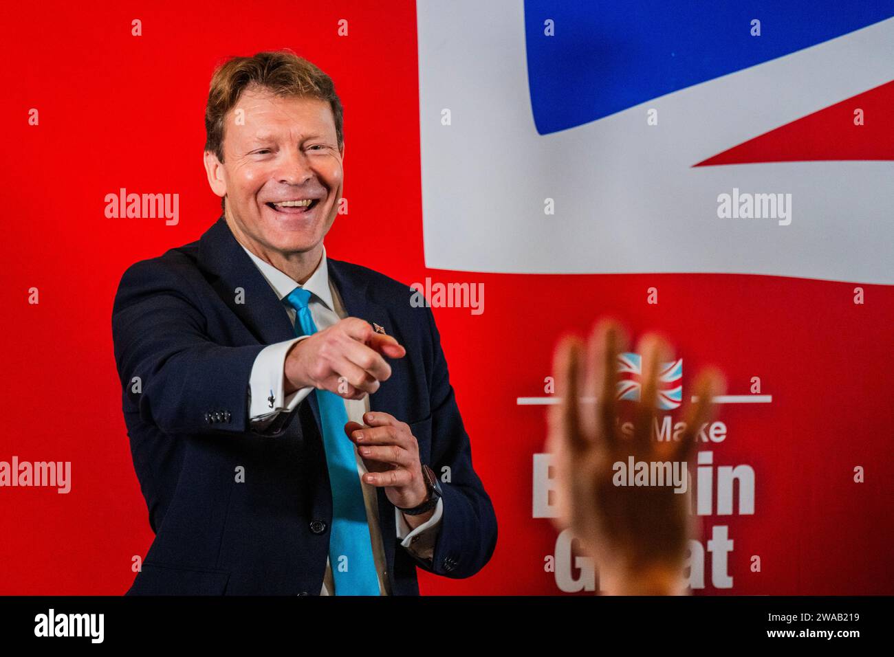 London, UK. 3rd Jan, 2024. Richard Tice speaks - 2024 will be the year ...