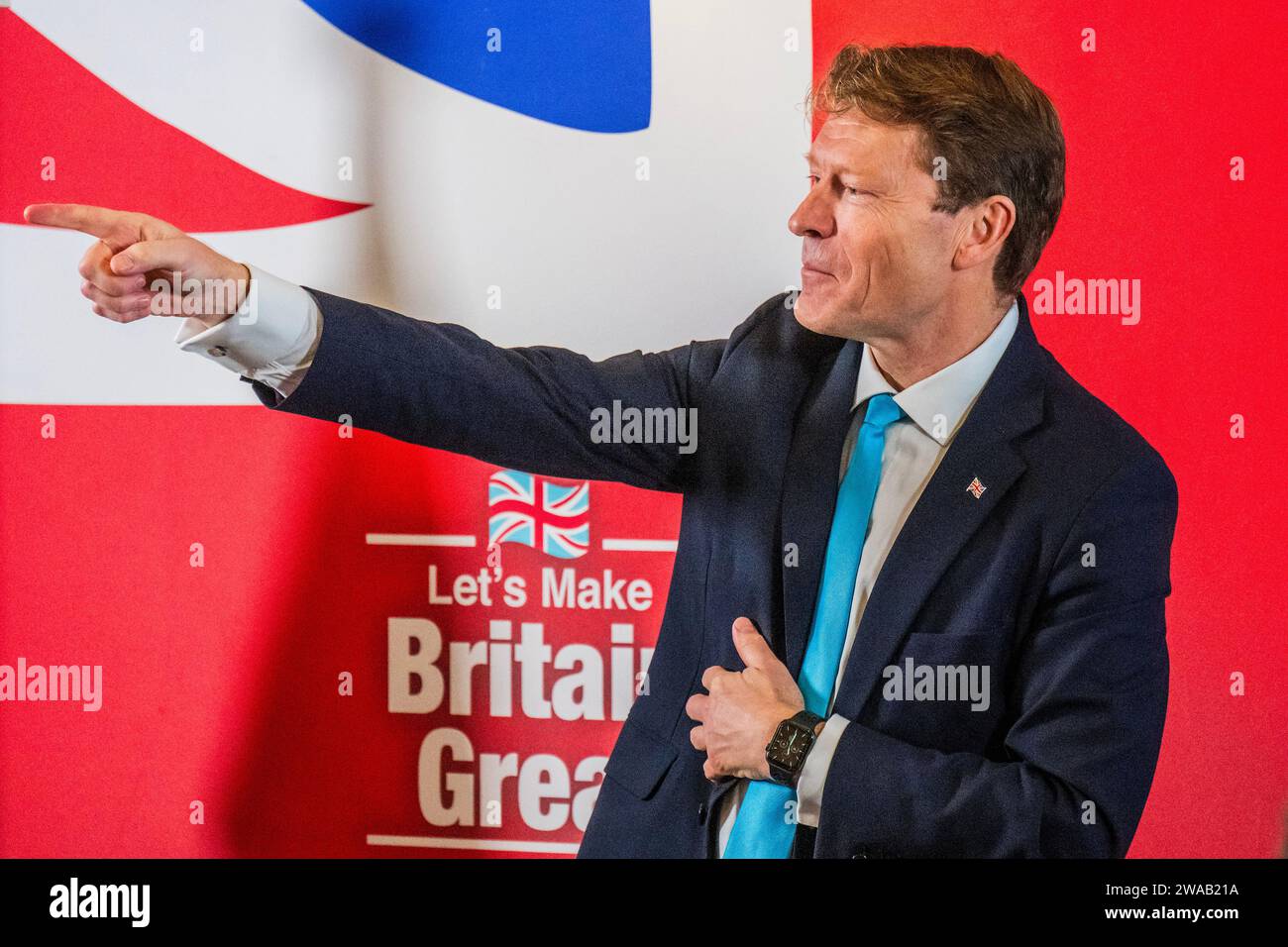 London, UK. 3rd Jan, 2024. Richard Tice speaks - 2024 will be the year ...