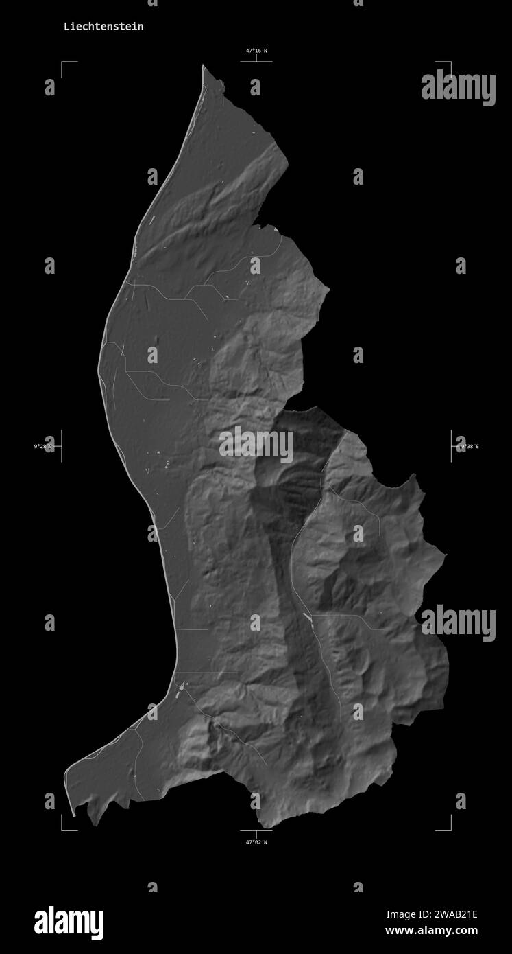 Shape of a Bilevel elevation map with lakes and rivers of the ...