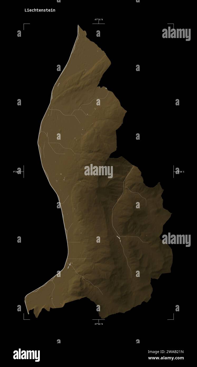 Shape of a elevation map colored in sepia tones with lakes and rivers ...