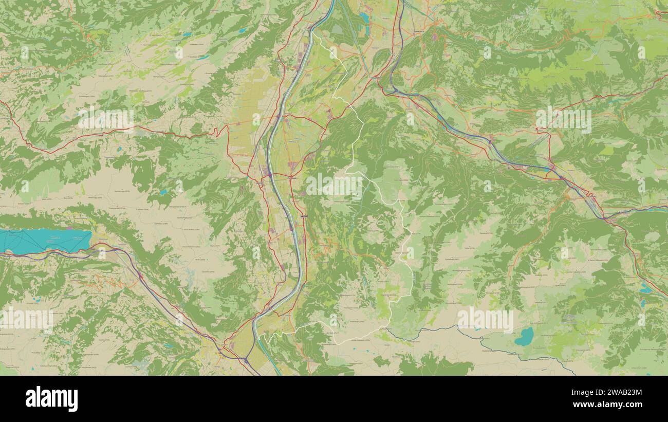 Liechtenstein outlined on a topographic, OSM Humanitarian style map Stock Photo - Alamy