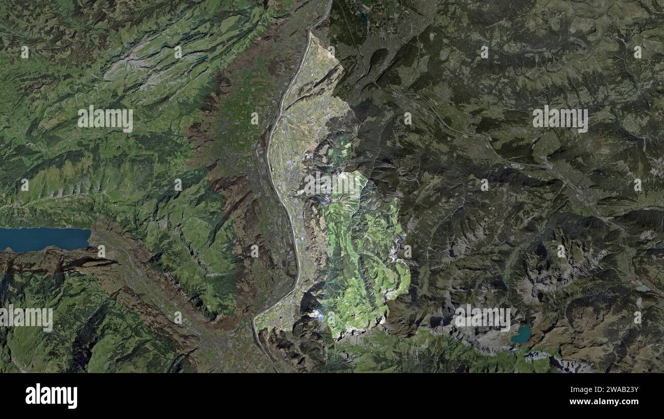 Liechtenstein highlighted on a low resolution satellite map Stock Photo - Alamy