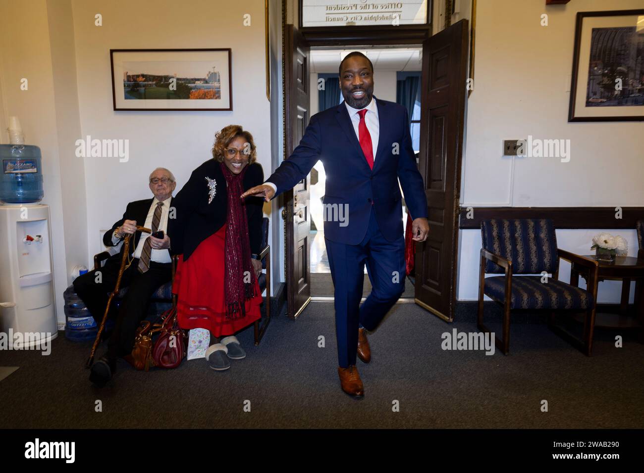Newly elected City Council President Kenyatta Johnson arrives at his ...