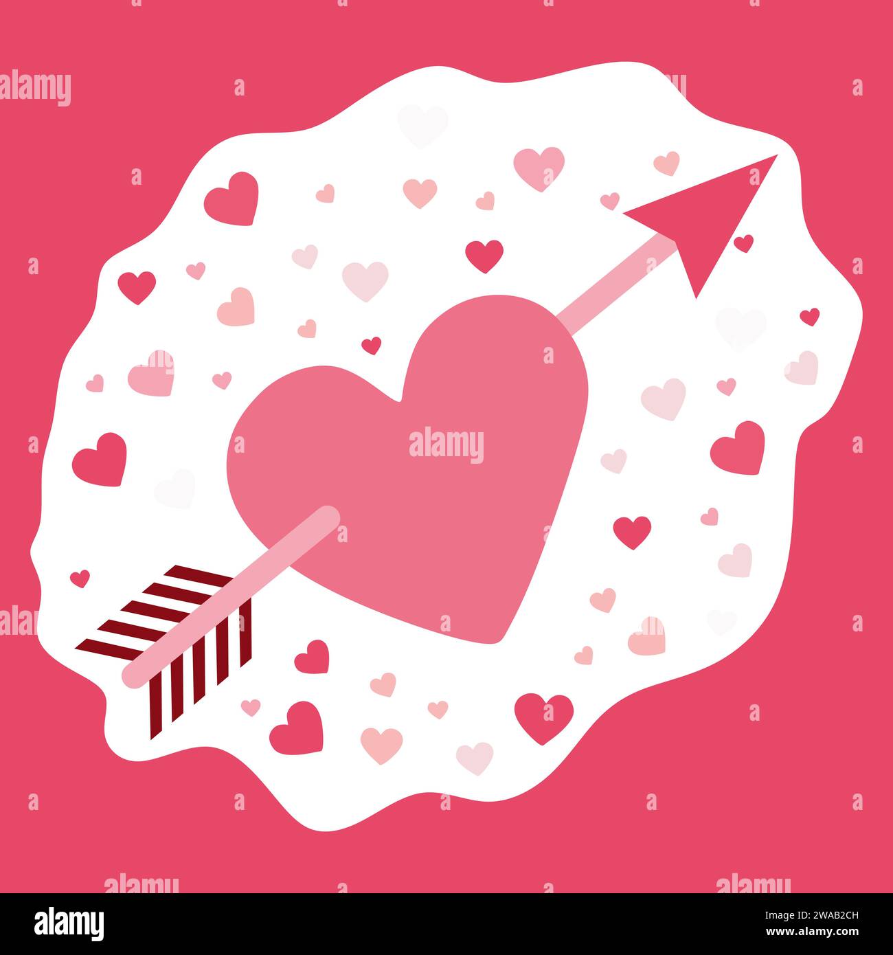 Heart and Arrow Sticker Object. Vector Art Design Cartoon Illustration ...