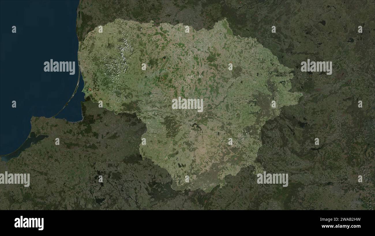 Lithuania highlighted on a high resolution satellite map Stock Photo ...
