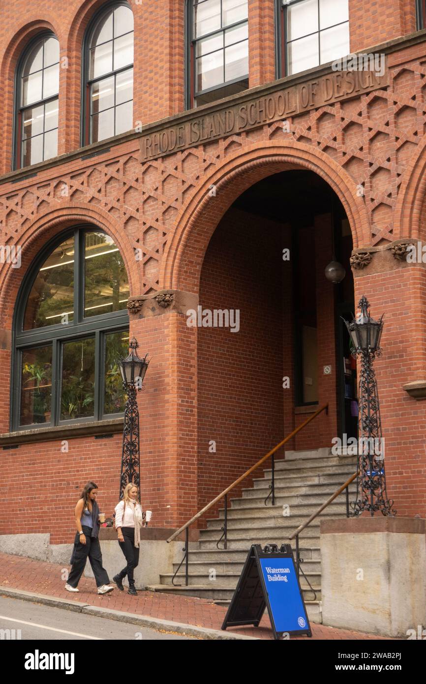 Waterman building front entrance downtown school red brick classes hi ...