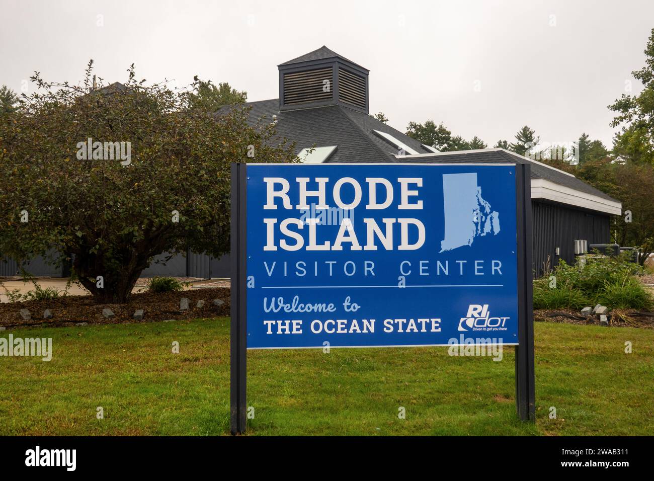 Welcome to the ocean state sign information info building hi-res stock ...
