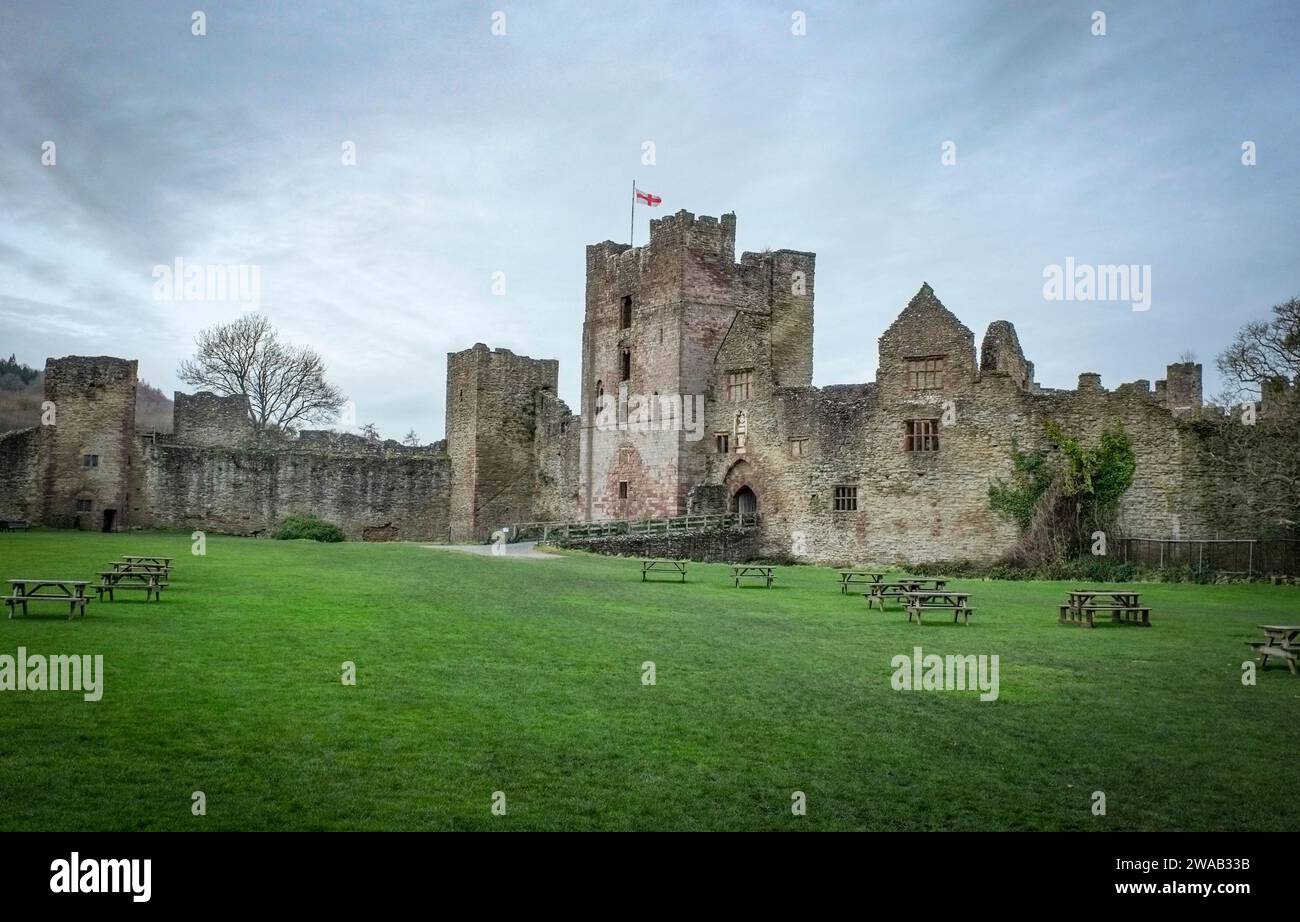 Ludlow Castle, ruined medieval fortification in the town of the same ...
